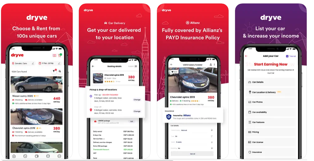 Dryve - Rent a Car | Top-Rated Mobile App Development | Web Development ...